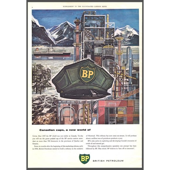 British Petroleum | Art | 96 Bp Refinery Vintage Print Ad Canadian ...